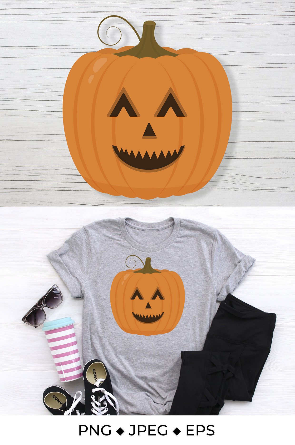 Cute Halloween pumpkin face. Laughing Jack-o'-Lantern