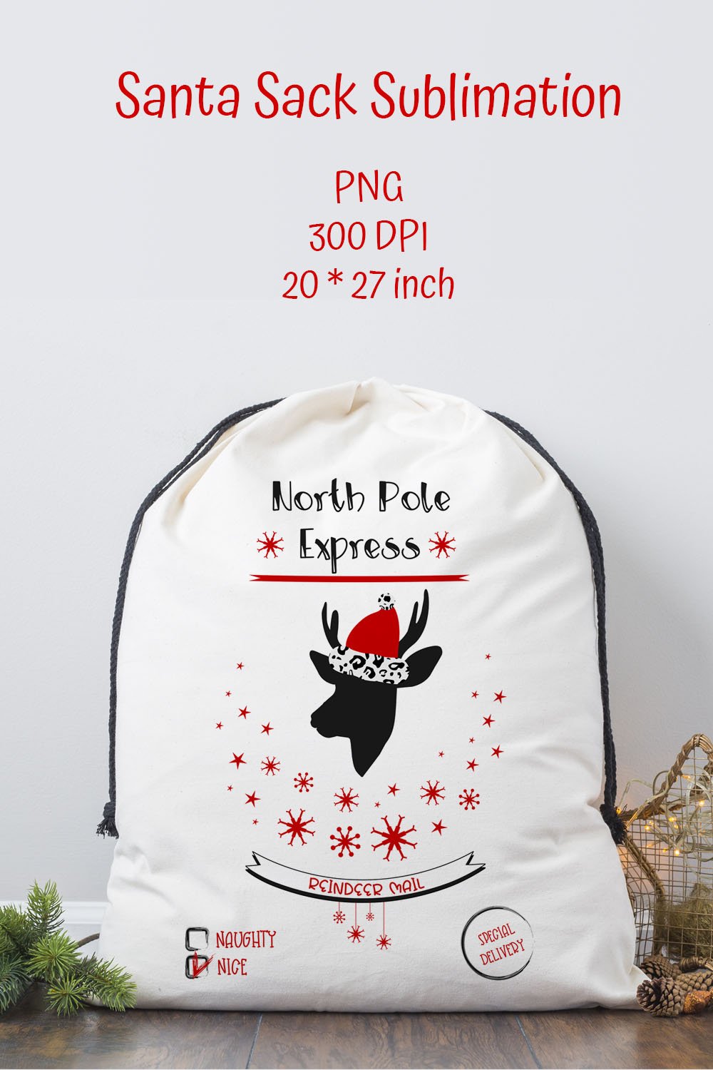 Merry Christmas santa sacks for sublimation