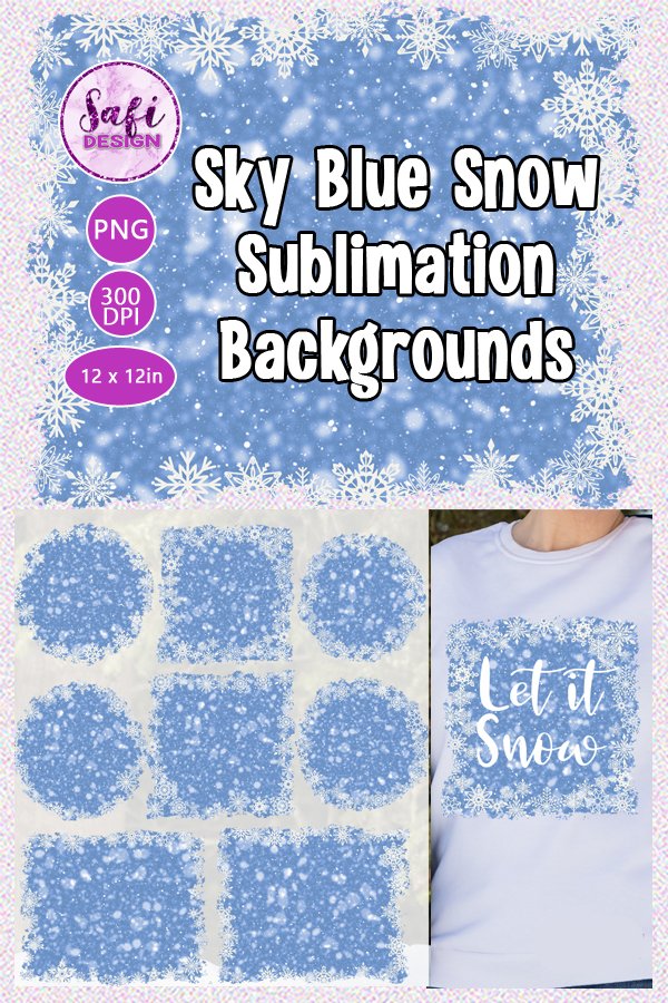 Snow Sublimation Backgrounds in Sky Blue