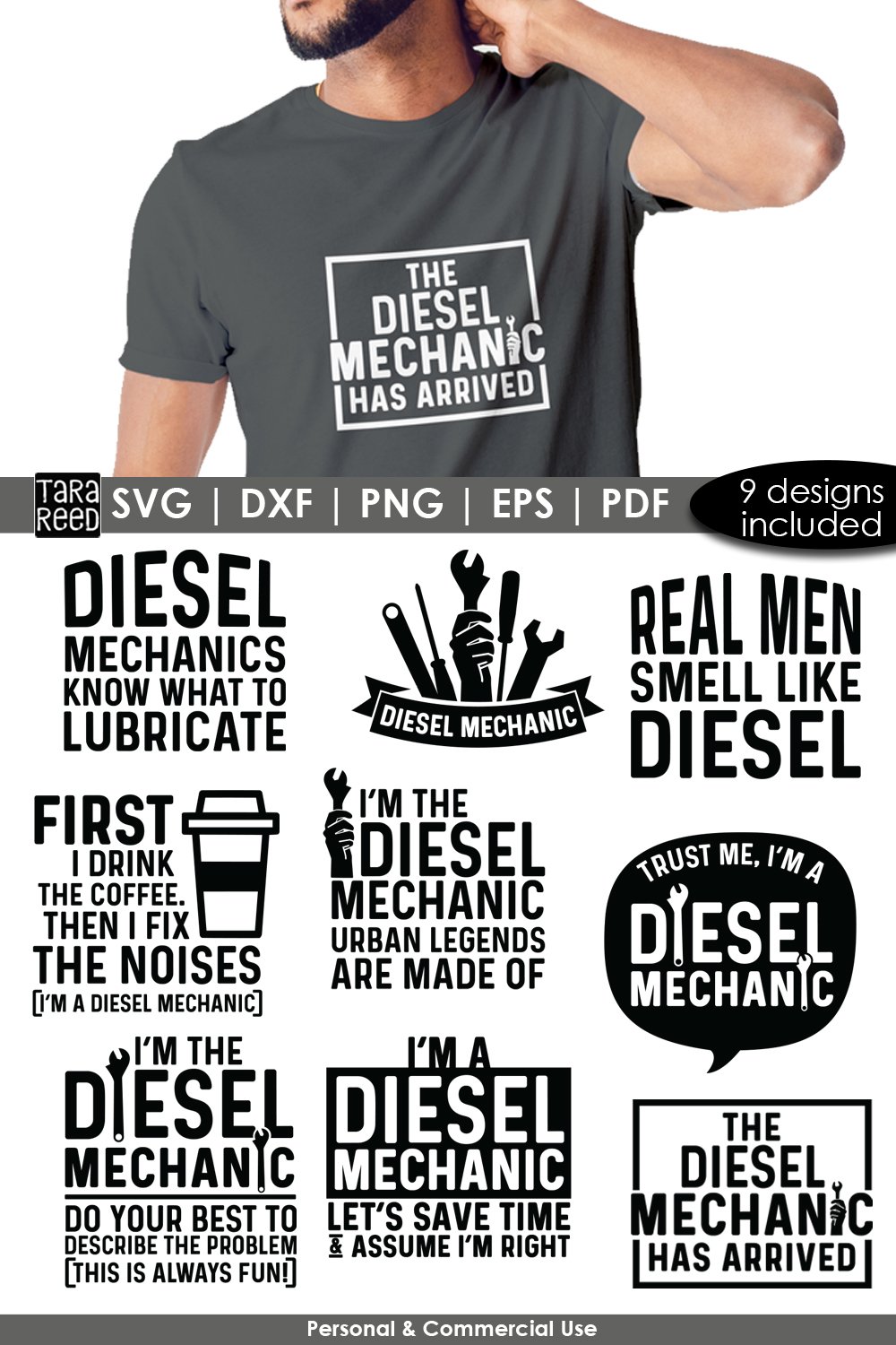 Diesel Mechanic - SVG and Cut Files for Crafters