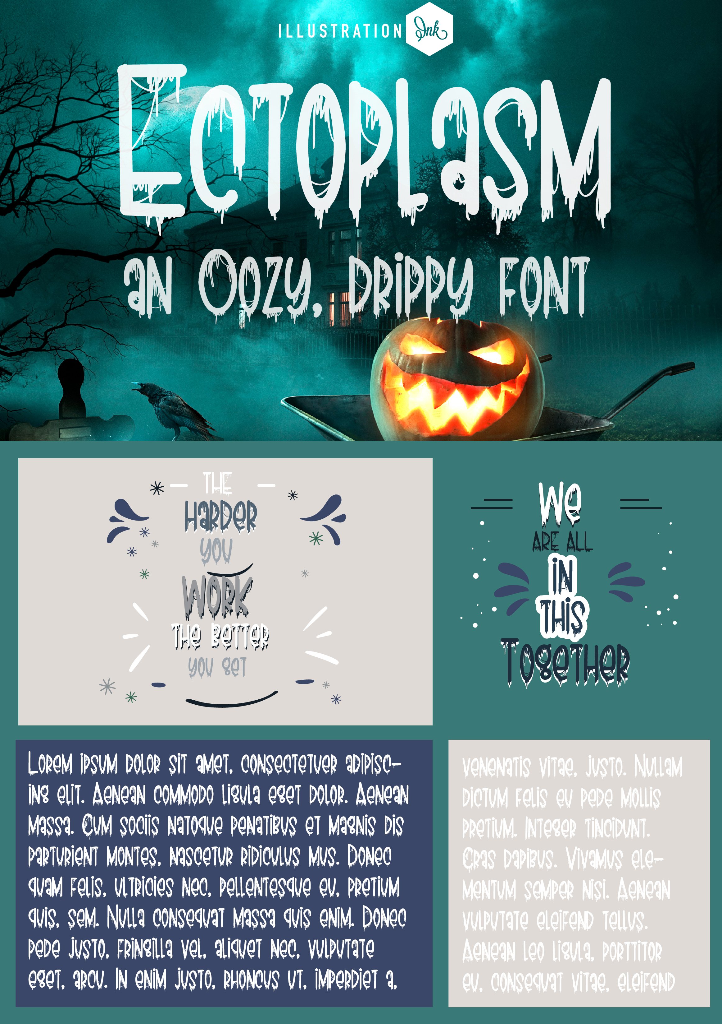 Hand-crafted, spooky, Halloween font