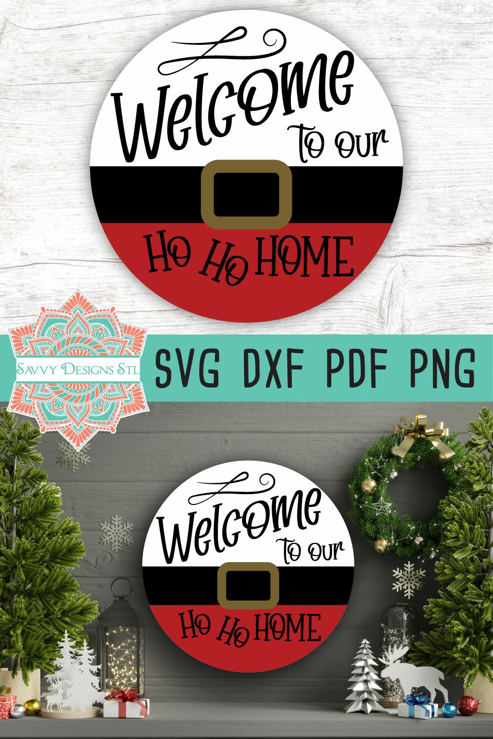 Welcome To Our Ho Ho Home Christmas Round Sign Cut File
