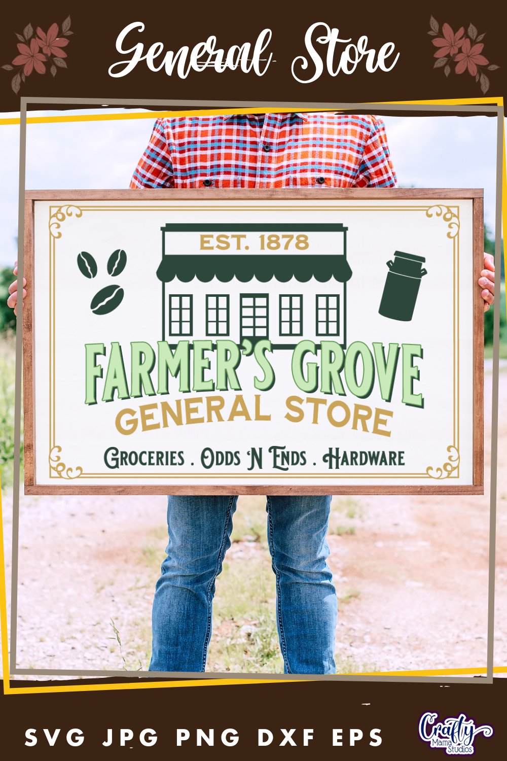 Vintage Farmhouse Home Sign | General Store Svg Wall Art