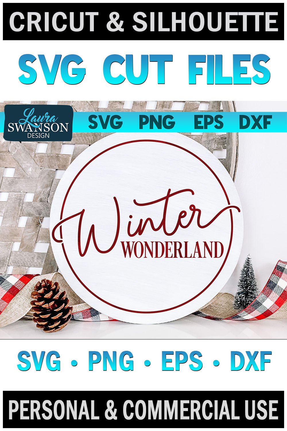 Winter Wonderland Circle SVG Cut File | Christmas Round