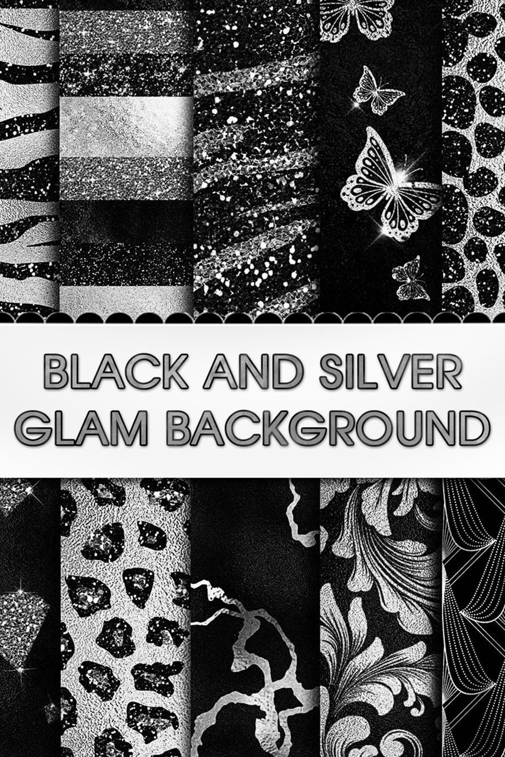 Black and Silver Glam Digital Paper