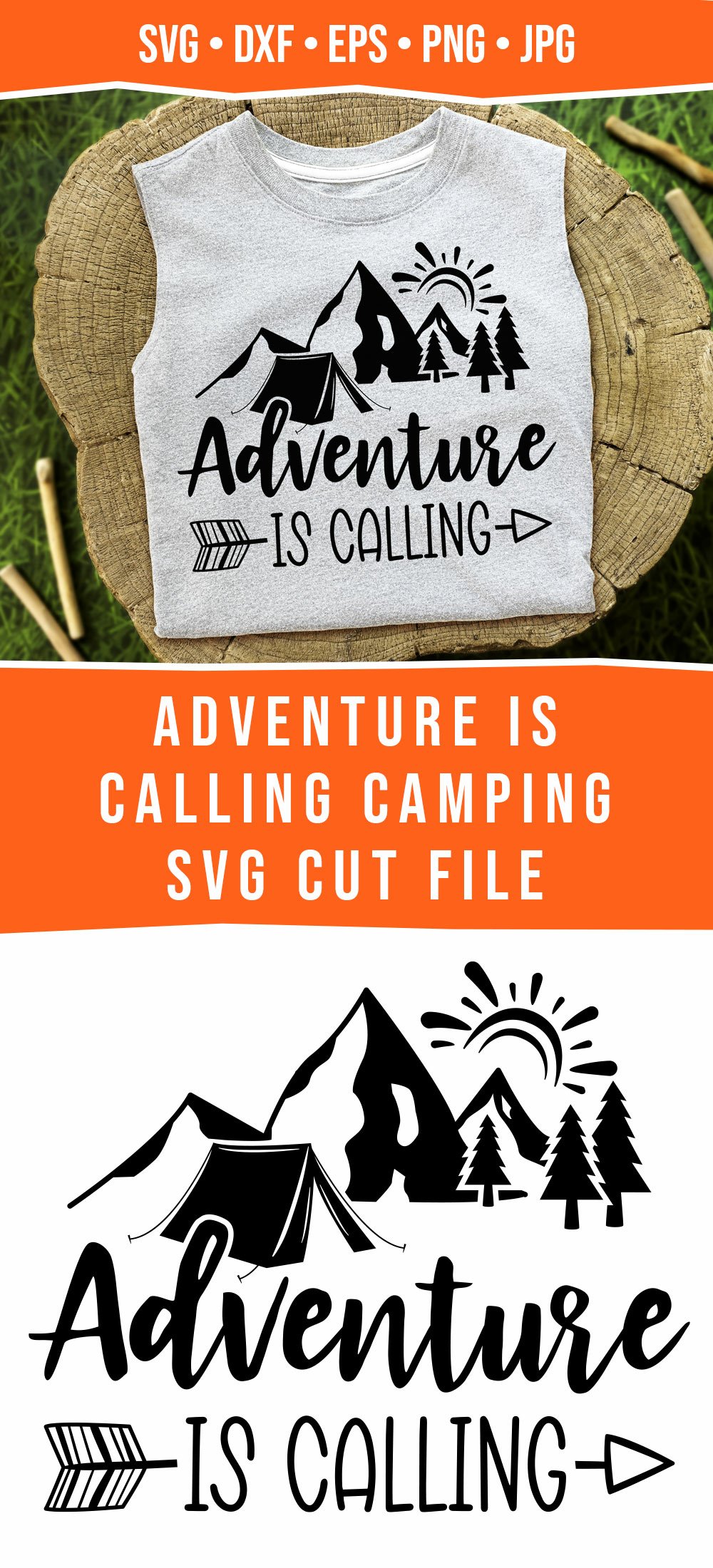 Adventure is Calling SVG Camping Quotes Outdoor Cut File