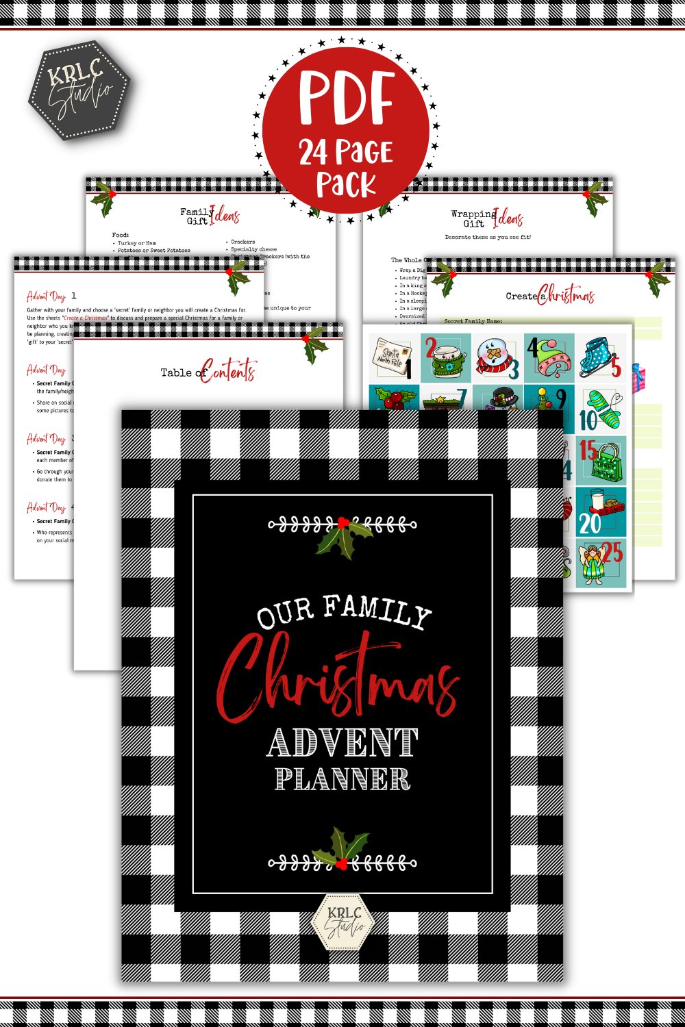 Printable Family Christmas Advent Planner