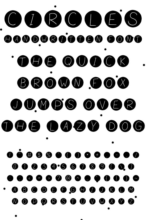 Circles handwritten font in ttf, otf