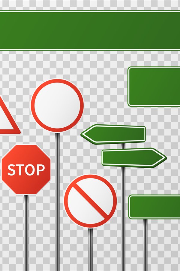 Blank street traffic and road signs vector set isolated