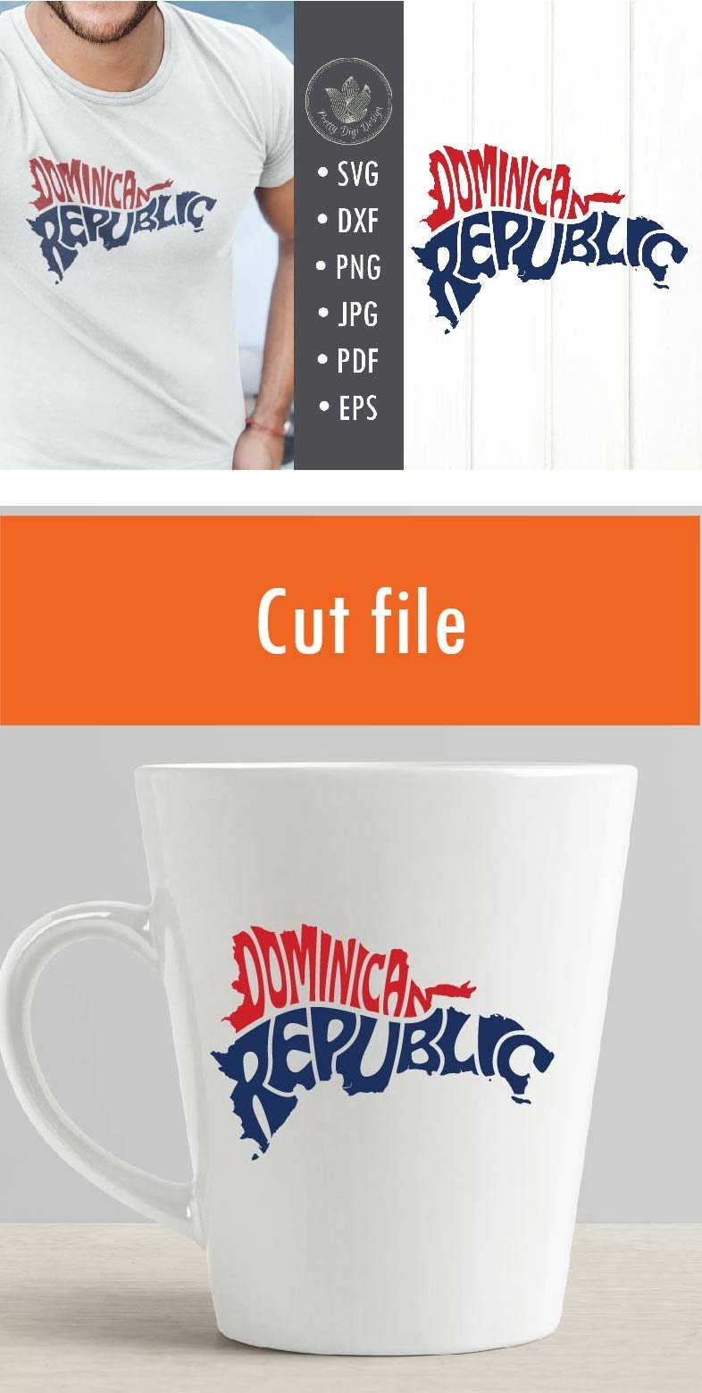 Dominican Republic SVG cut file in the shape of the country