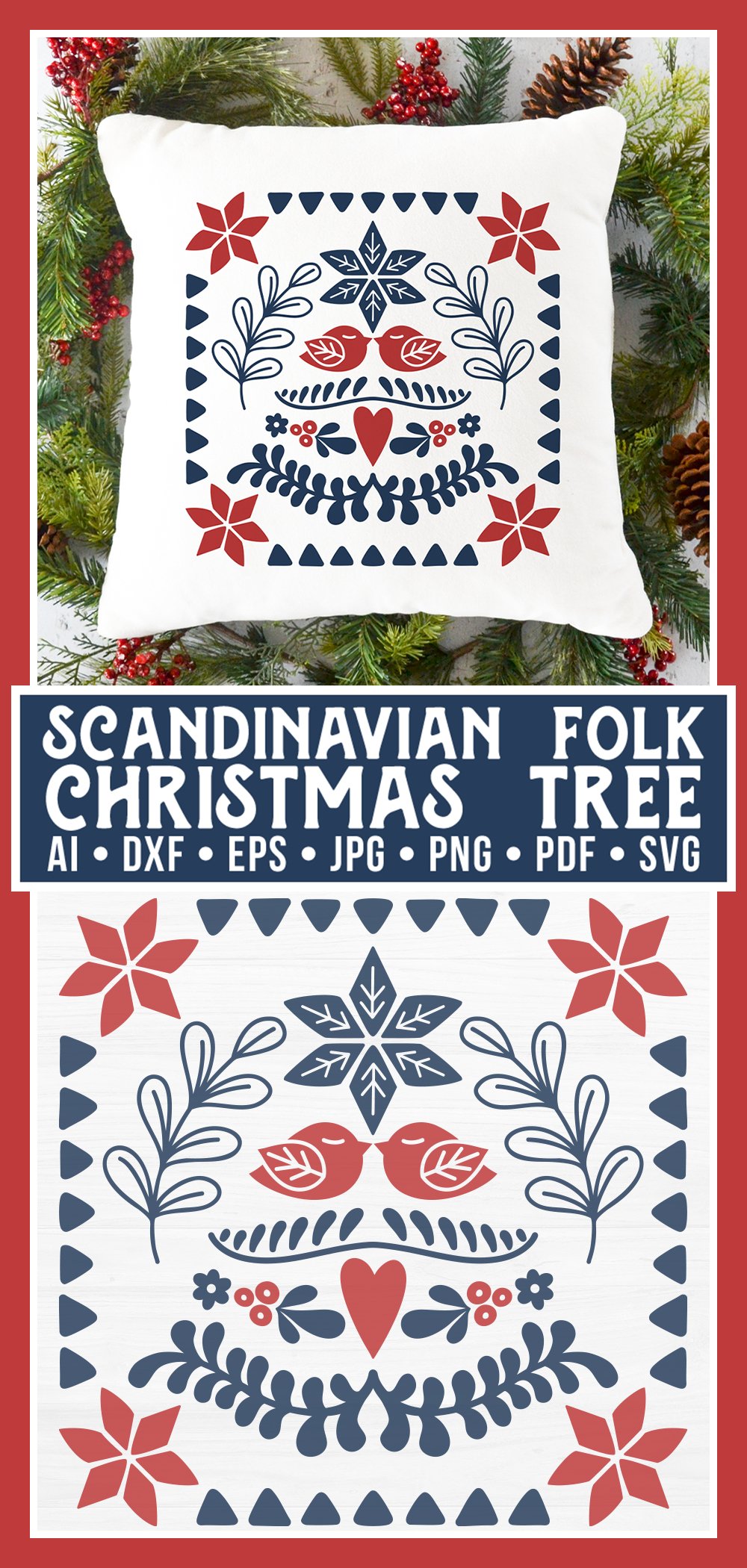 Scandinavian Christmas Tree SVG