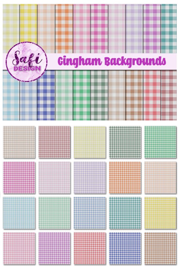 Gingham Digital Paper Backgrounds