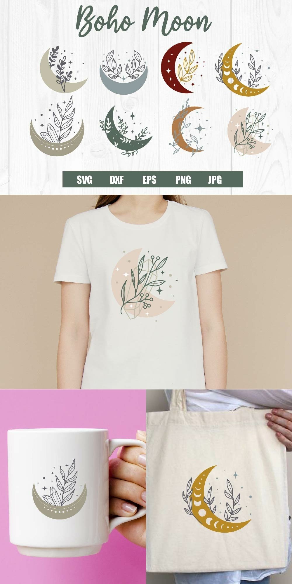 Boho Moon svg Bundle (2450321)