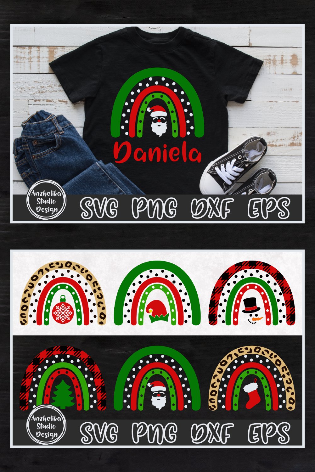 Christmas Rainbow SVG Bundle| Merry Christmas PNG | Snowman