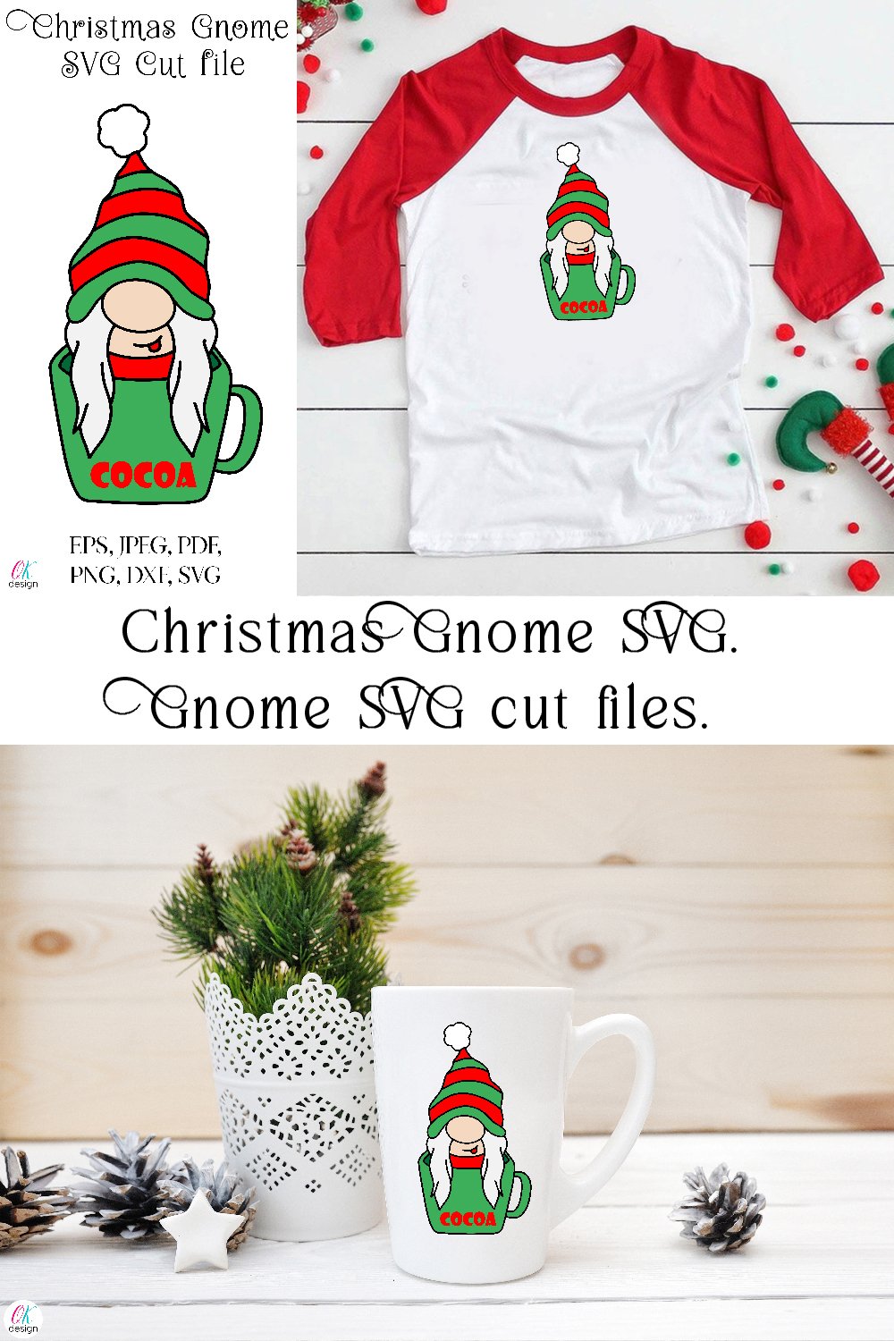 Christmas Gnome SVG. Gnome SVG cut files.