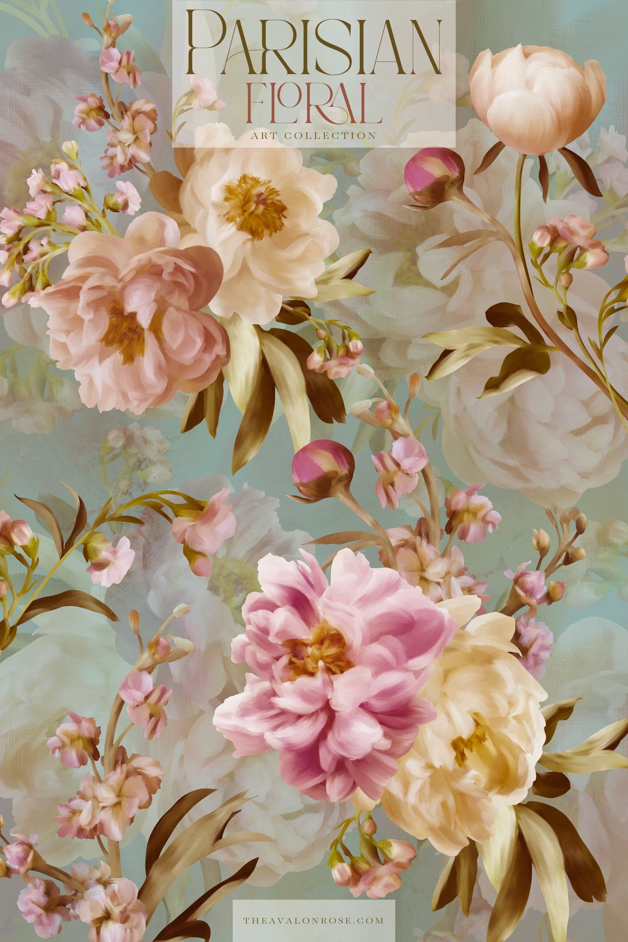 Parisian Floral Art Graphics Clipart Collection
