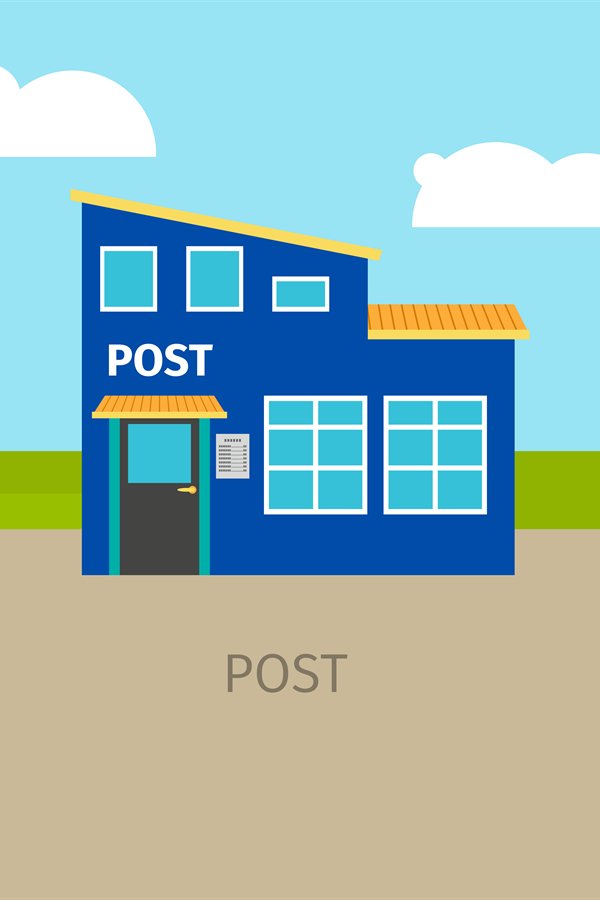 Colored urban post building