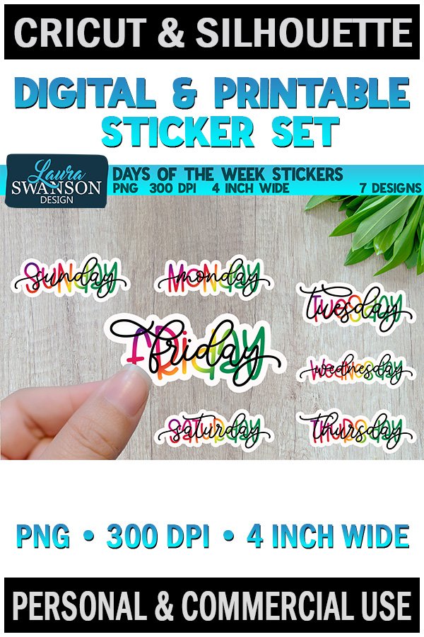Days of the Week Sticker Bundle Volume 1 | Sticker Set