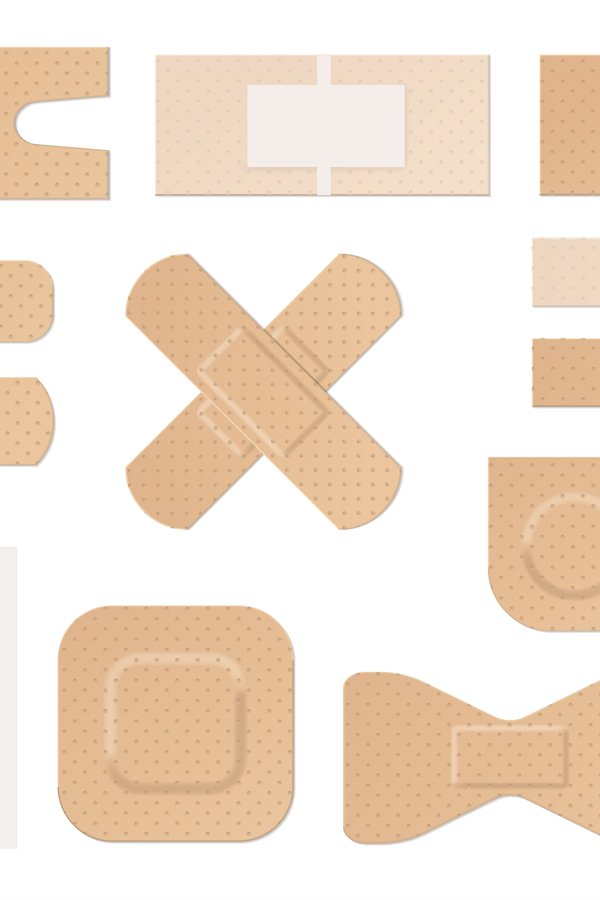 Medical plaster. Realistic water resistant perforated medica