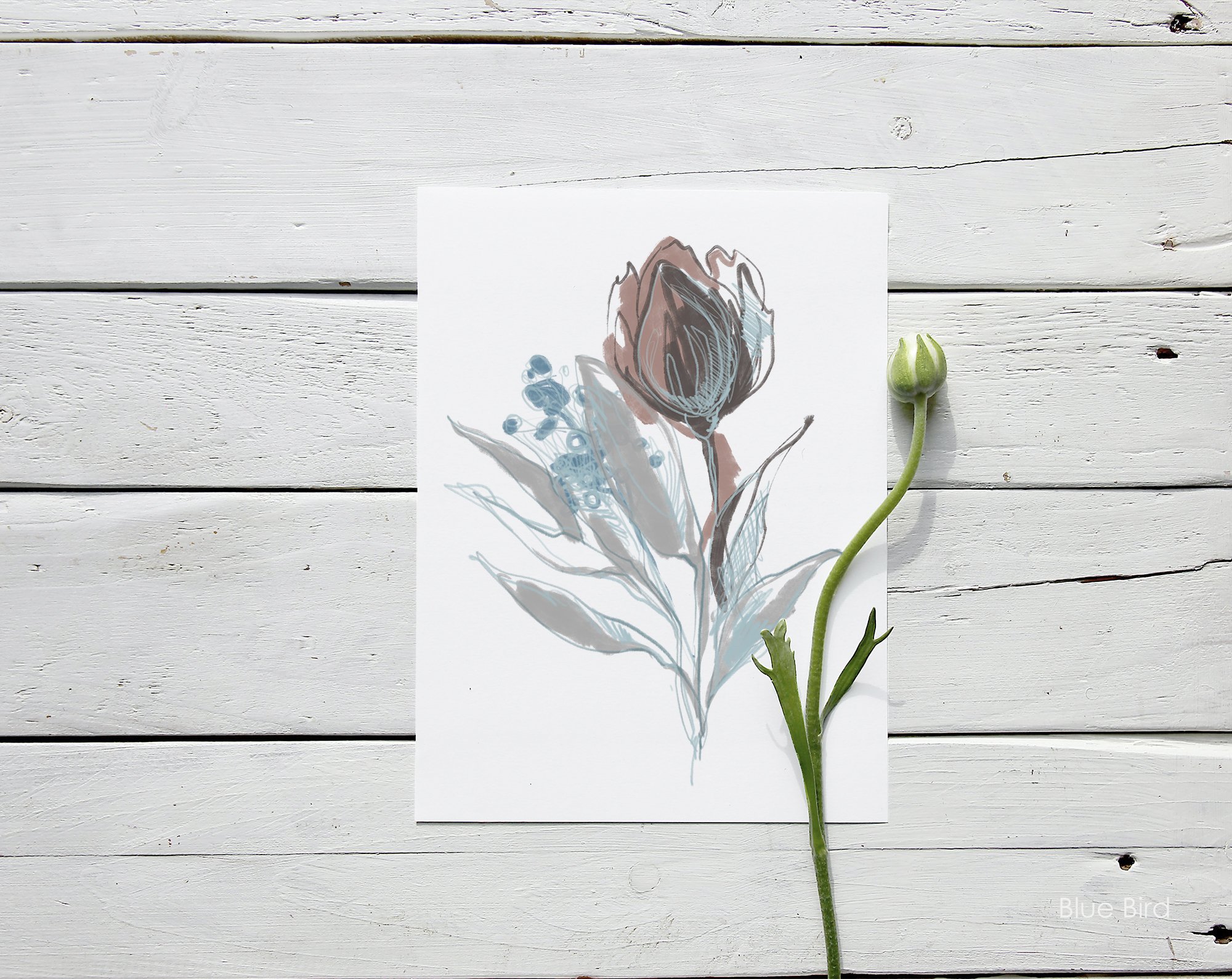 Flower line art. Fine line botanical (1680044)