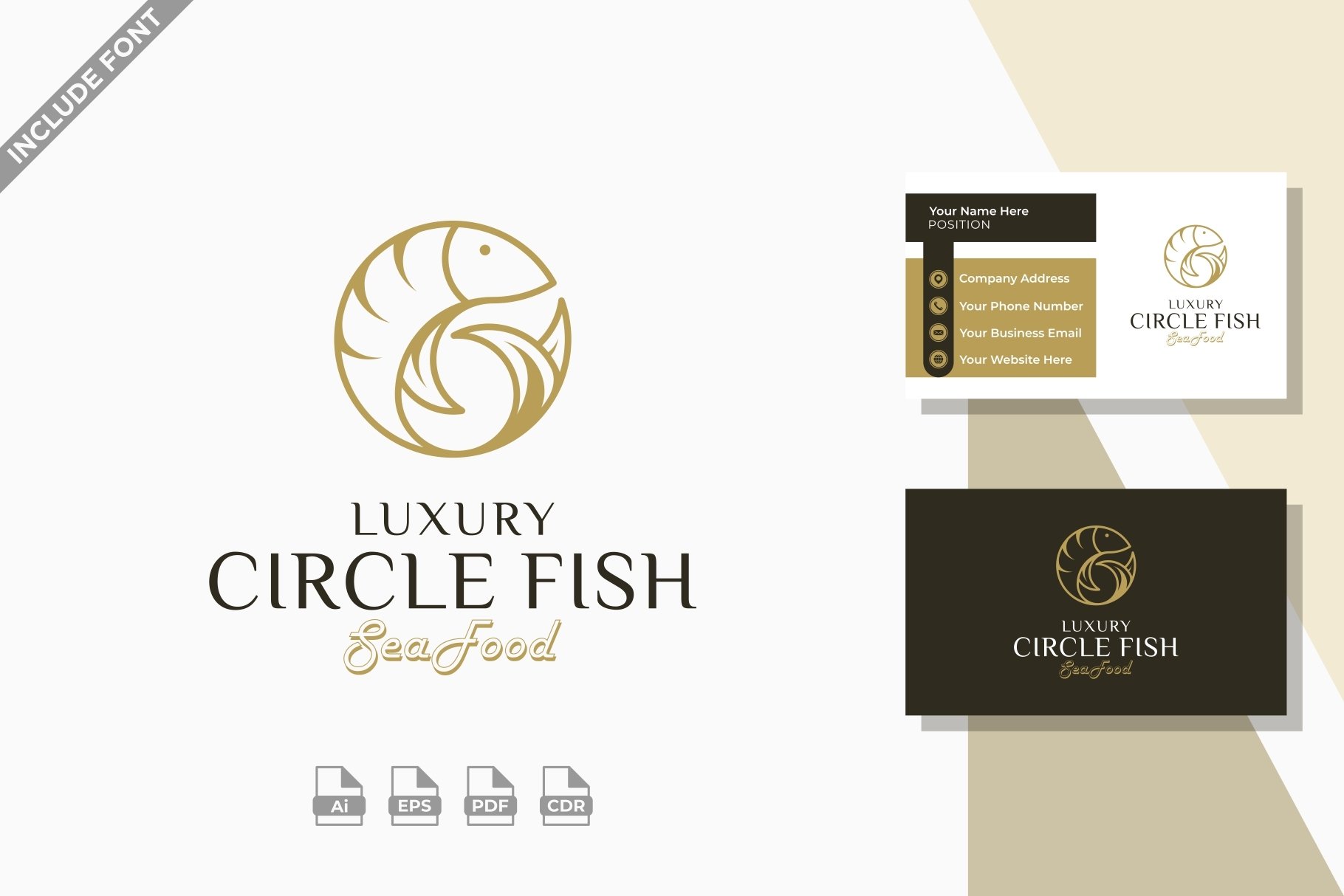 Fish Circle Food Tuna Salmon Luxury Logo