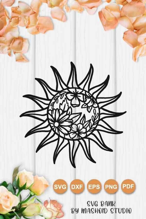 Sunshine SVG, Flower in the sun Cut file