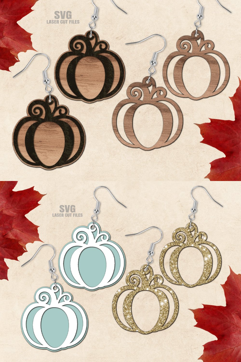 Pumpkin Earrings SVG | Fall Earrings Laser Cut Files