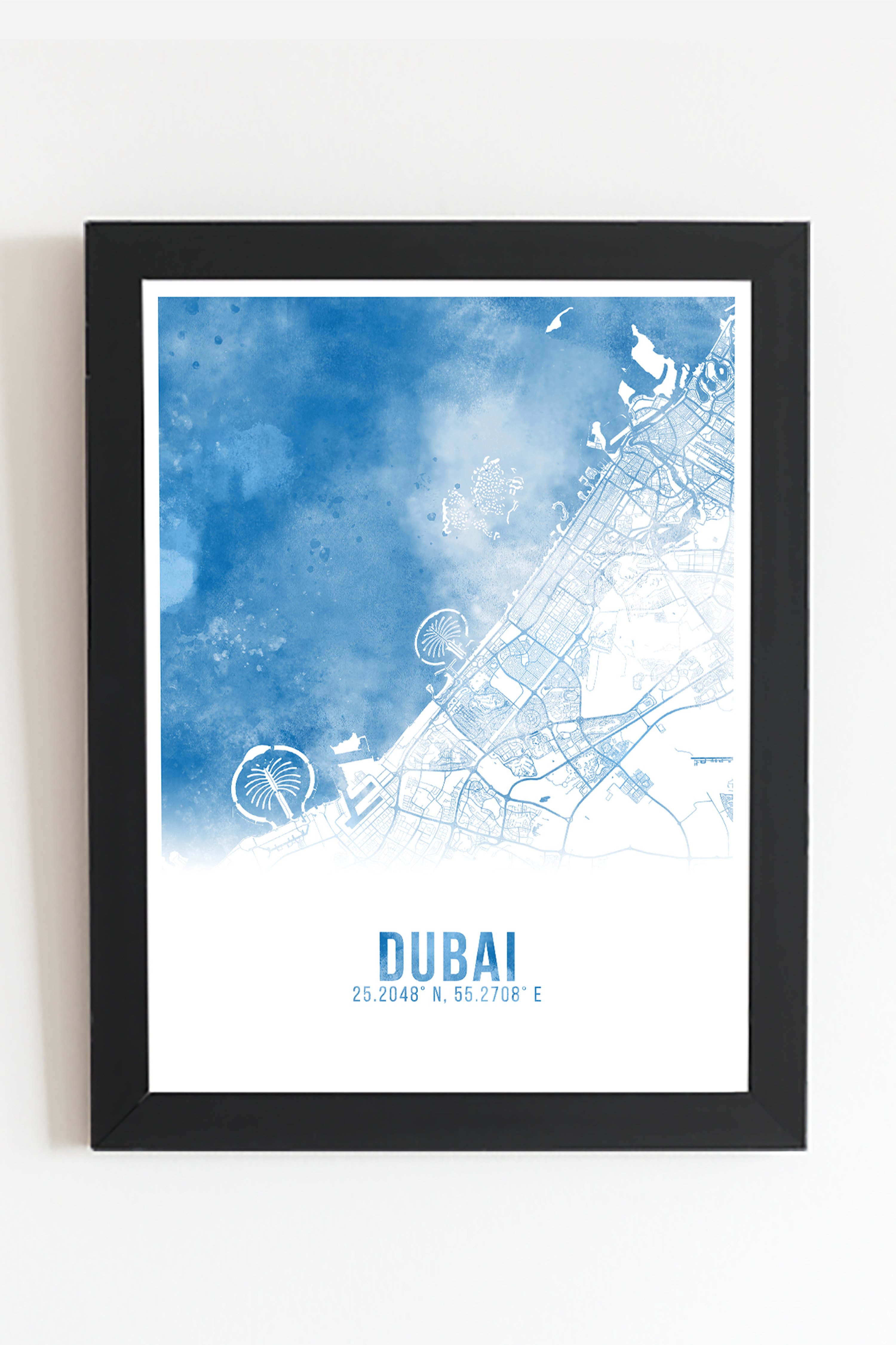 Dubai Watercolor City Map Poster