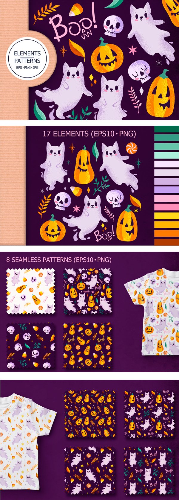Boo! Cute halloween set.