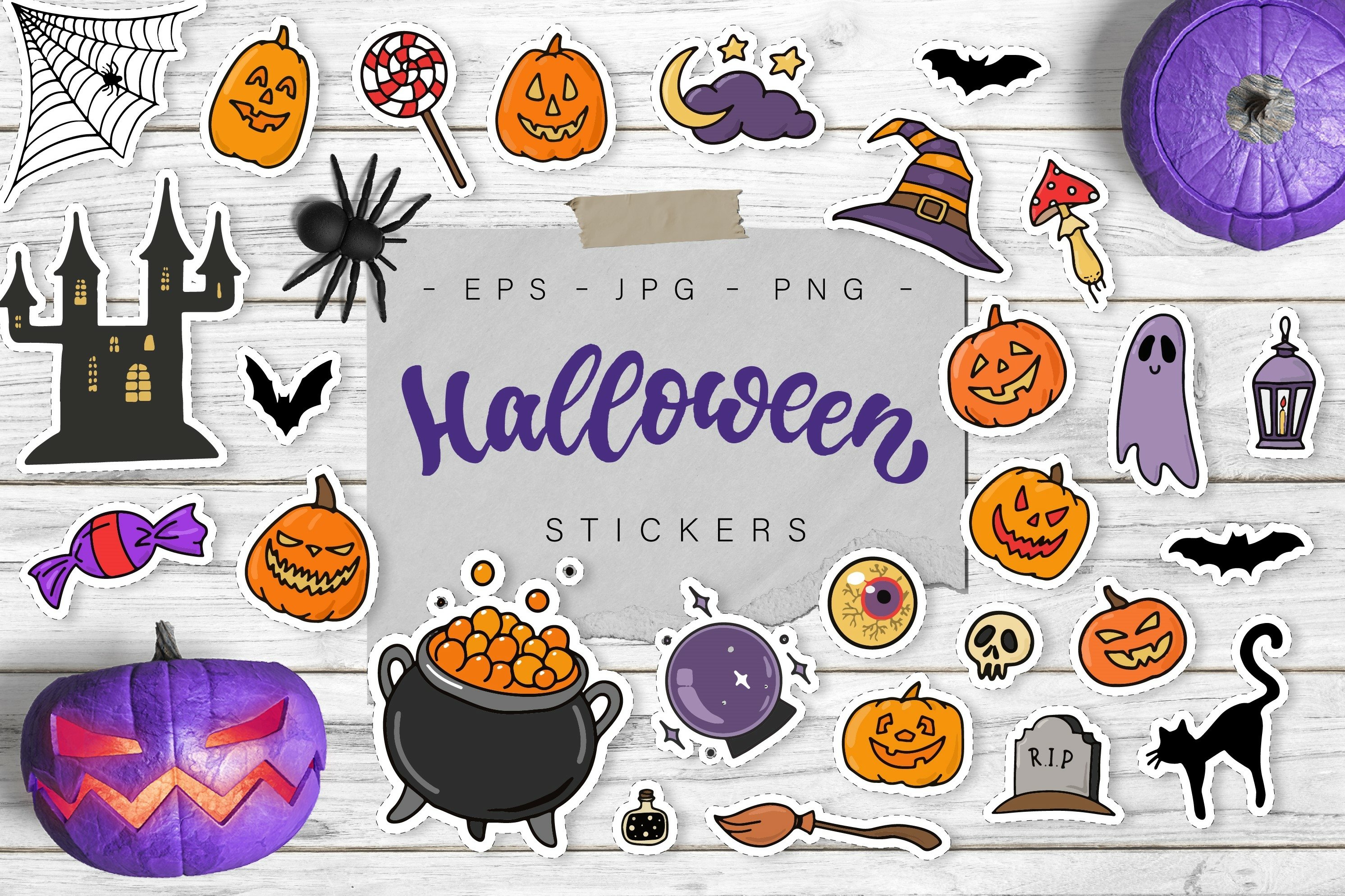 Halloween Stickers, doodles, clip art