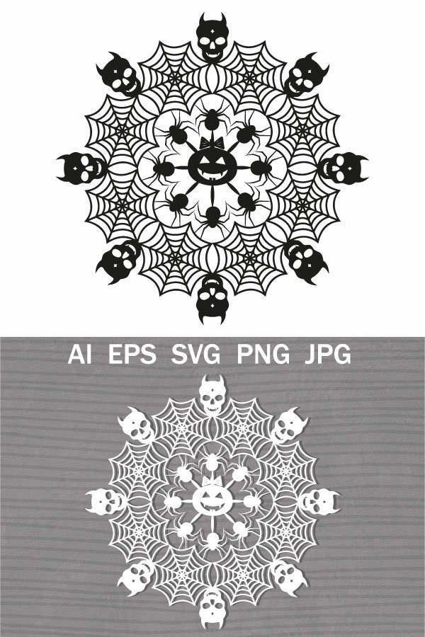 Festive Mandala Halloween SVG Files for Cricut (1517732)