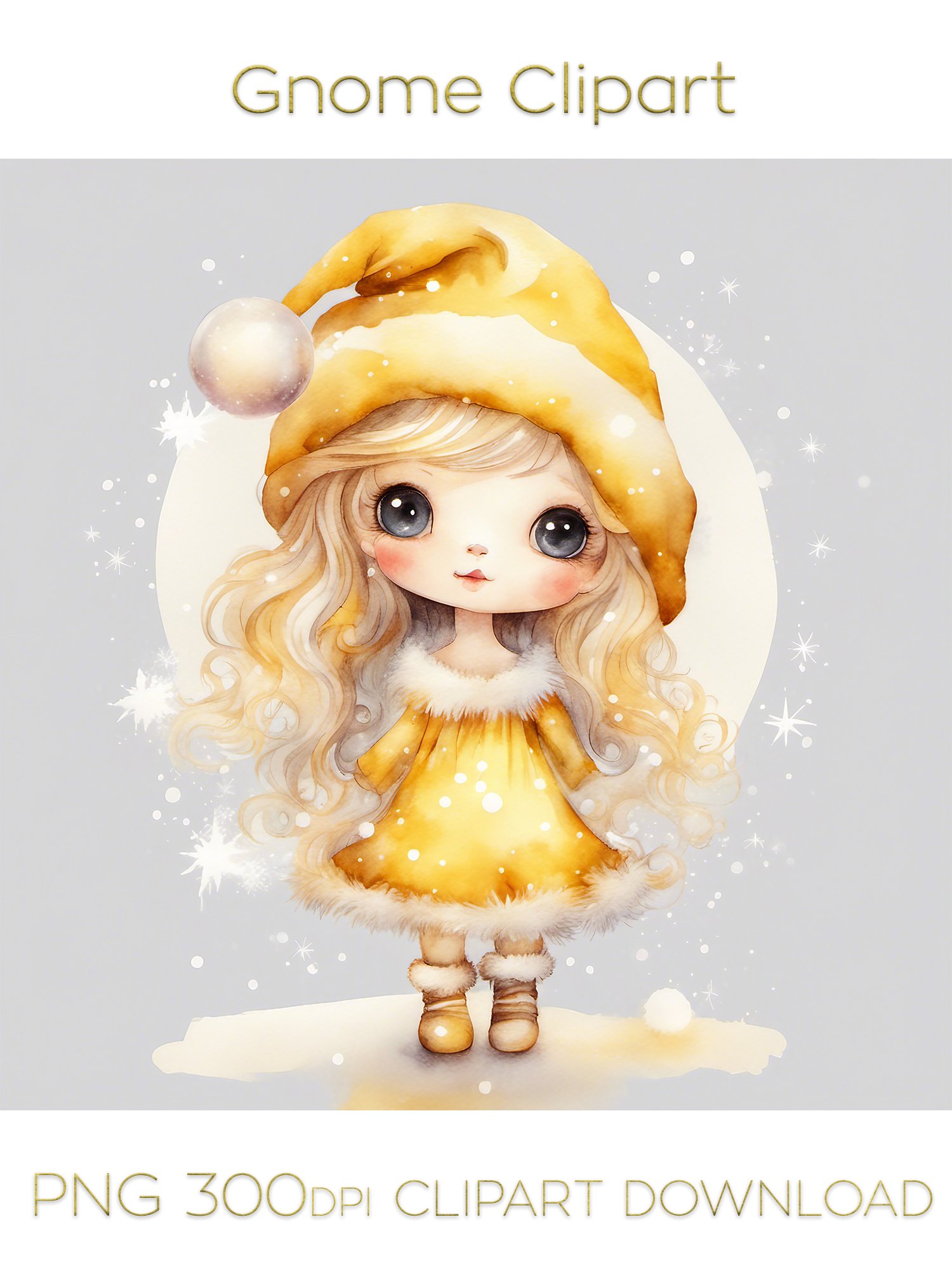 Gnome Girl Clipart Watercolor Christmas gnomes PNG (2799939)