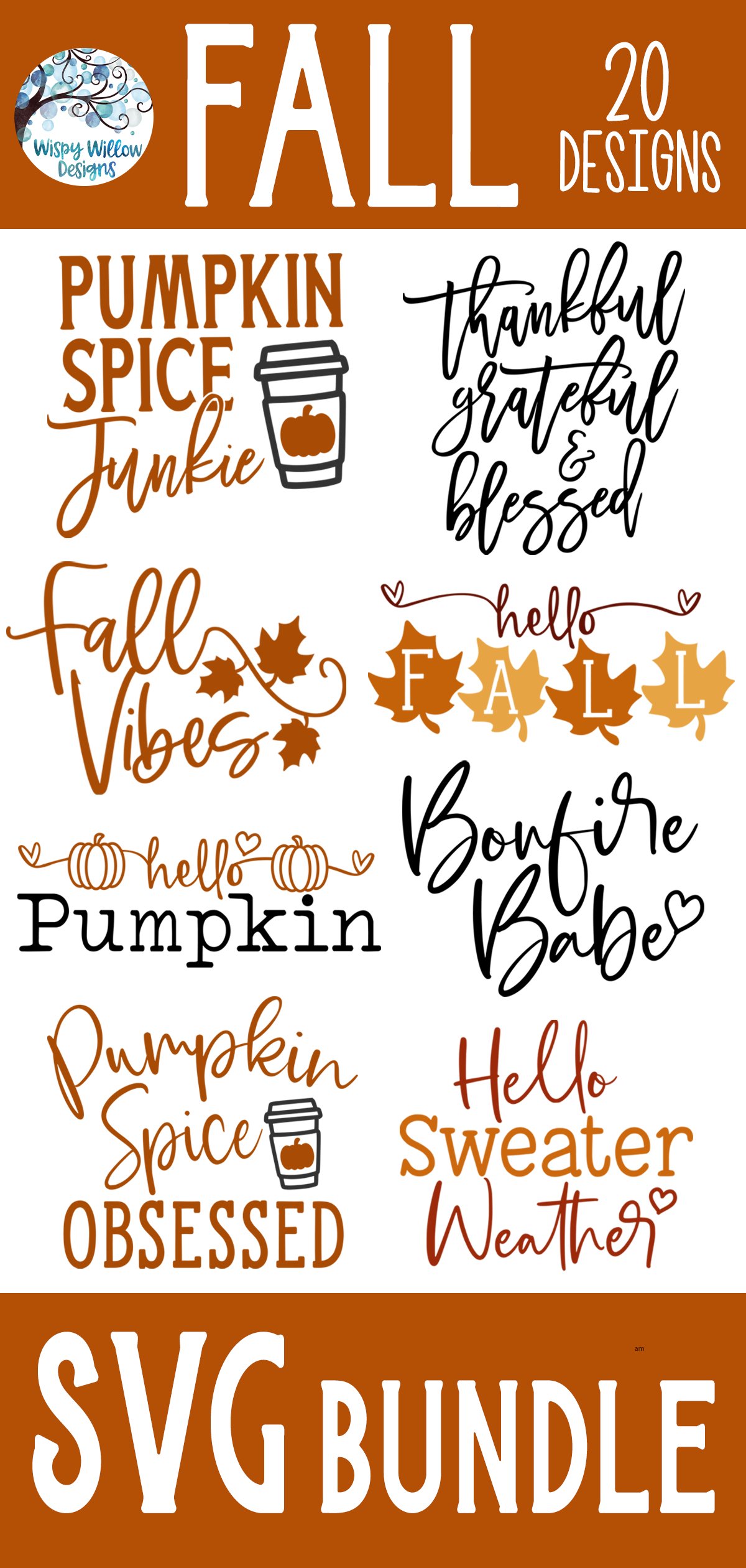 Fall SVG Bundle 2 | 20 Fall SVG Files