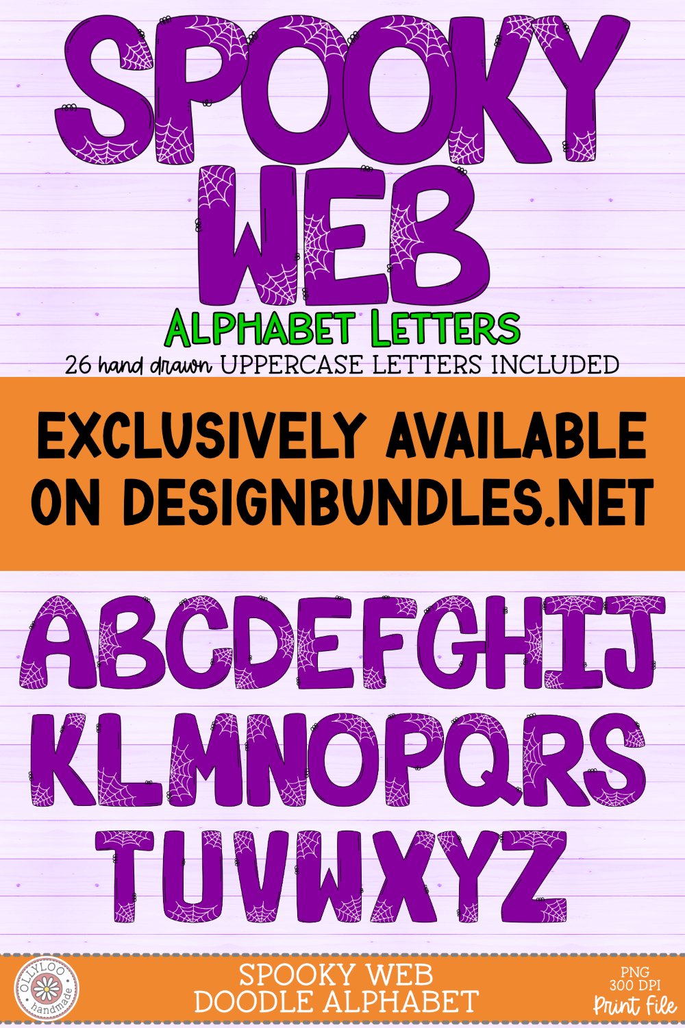 Spooky Spider Web Doodle Alphabet - Halloween Alphabet