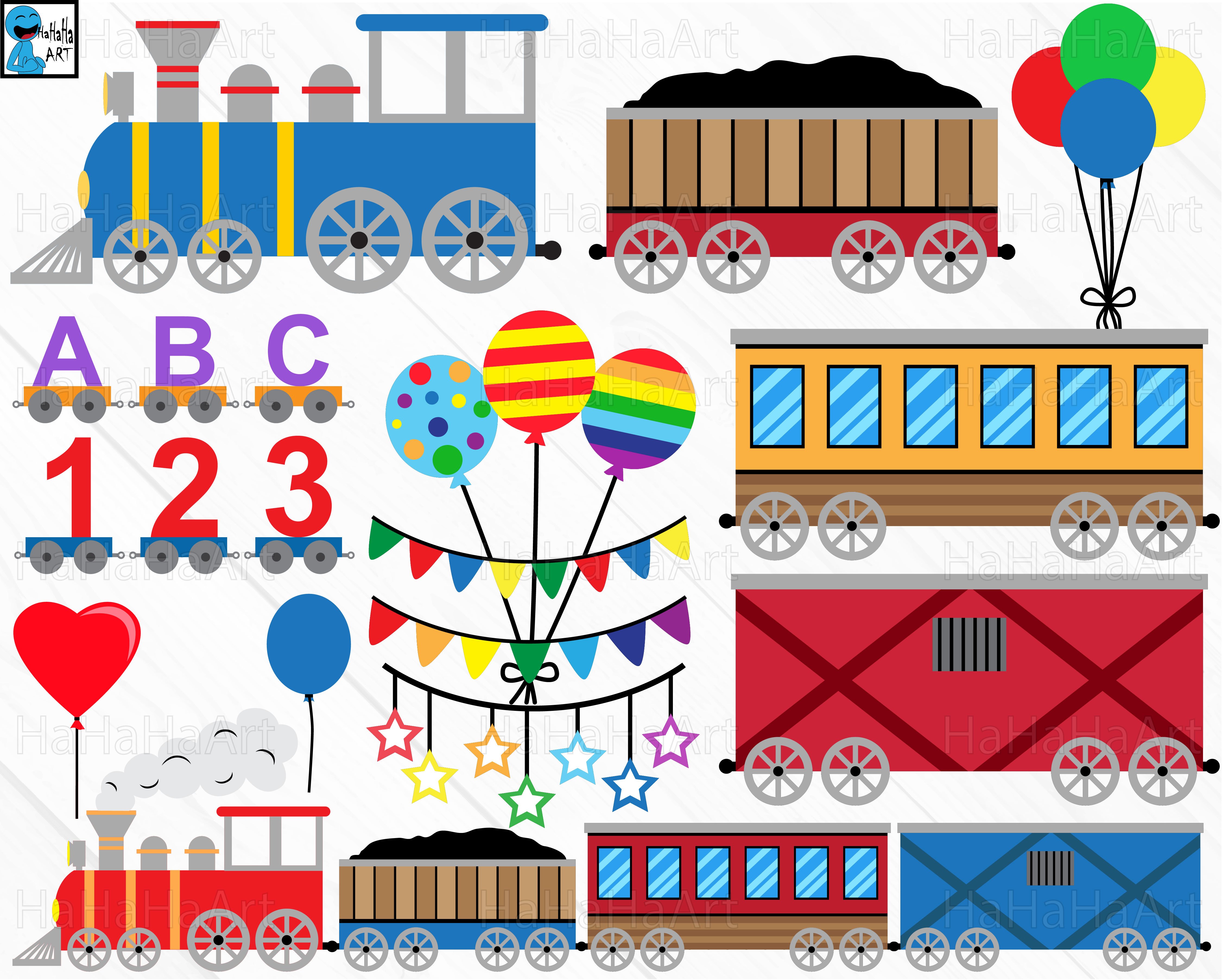 Steam Trains - Clip art / Cutting Files 1565c
