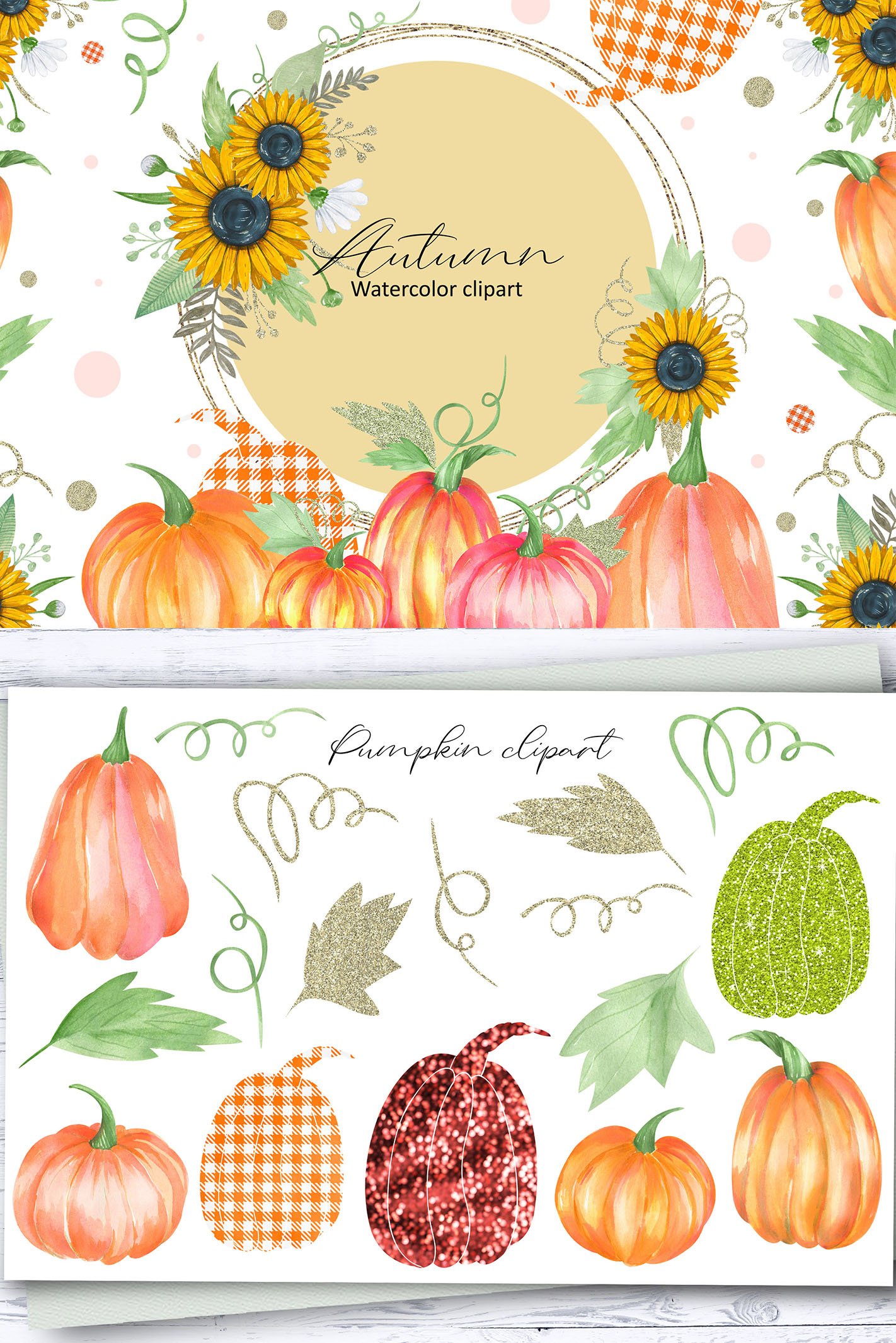 Watercolor pumpkin clipart | Fall Pumpkin (1552414)