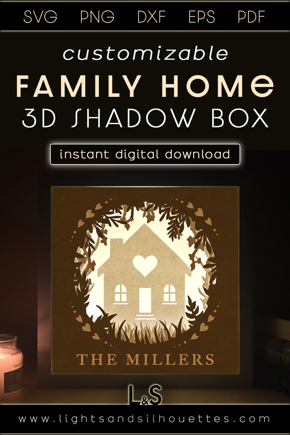 Personalized Home Shadow Box Svg | Paper Cut Template