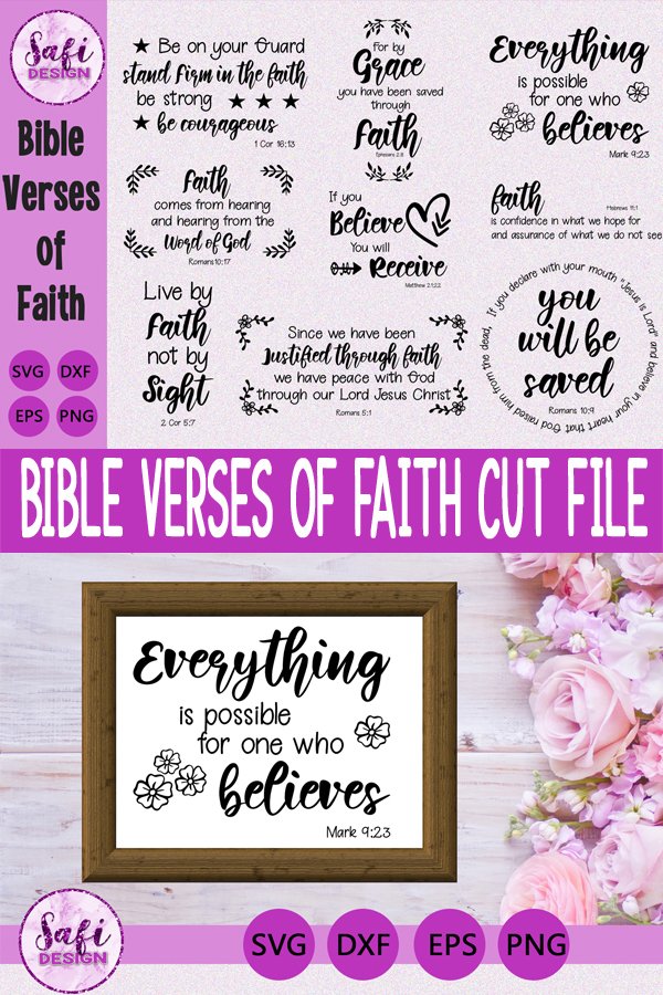 Bible Verses of Faith Cut File Bundle- SVG DXF EPS PNG