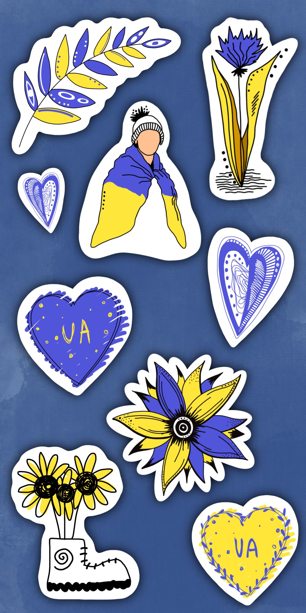 Stand with Ukraine sticker bundle