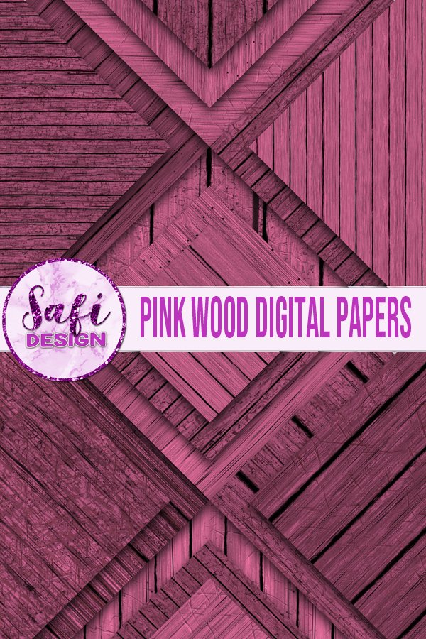 Pink Rustic Wood Digital Paper Backgrounds