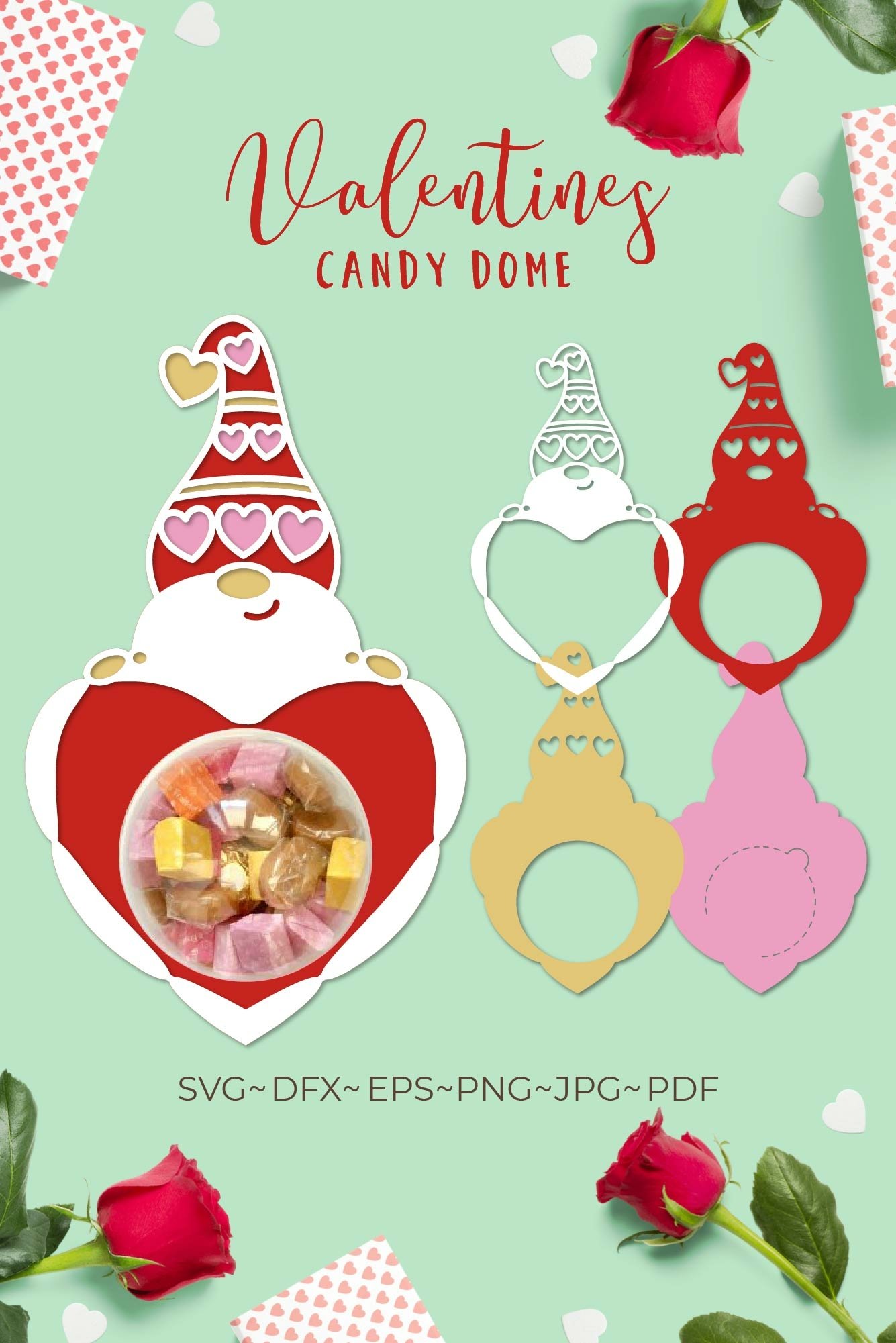 Gnome candy dome | Valentines candy holder