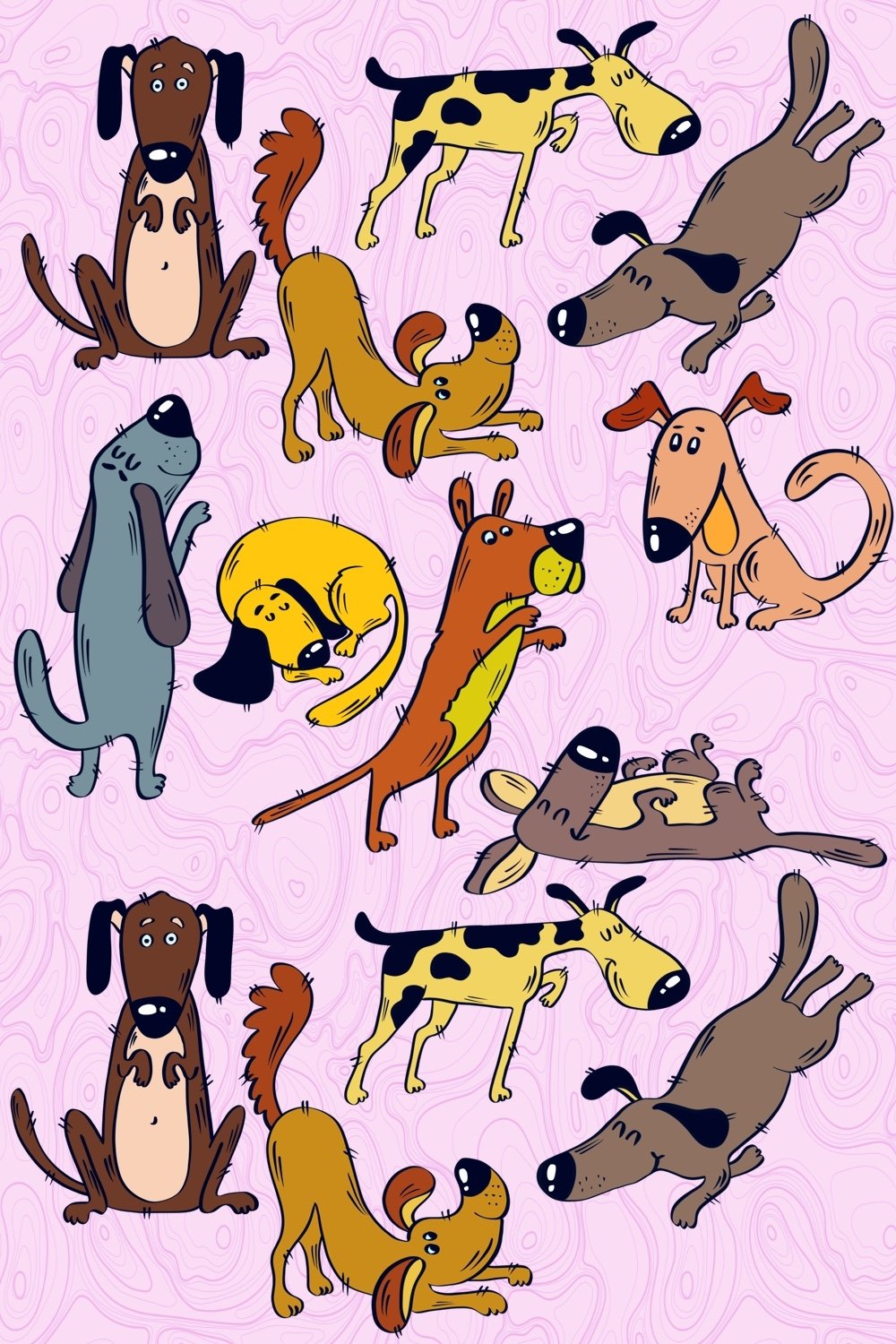 Dog Clipart Set,Hand Drawn Dog Breeds,pets,dog clipart set