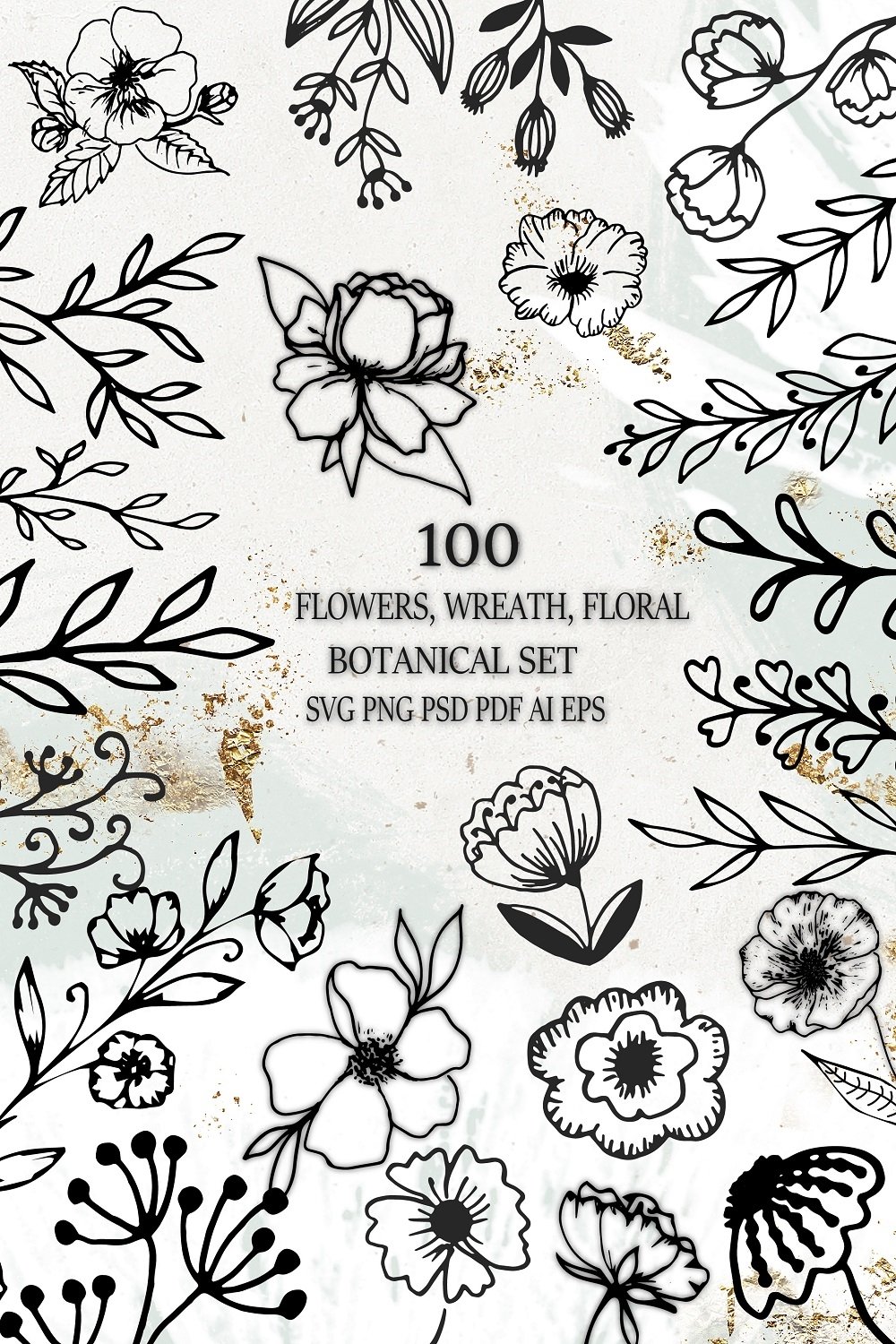 Flowers. 100 Flowers SVG. Botanical SVG Bundle. Floral Set.