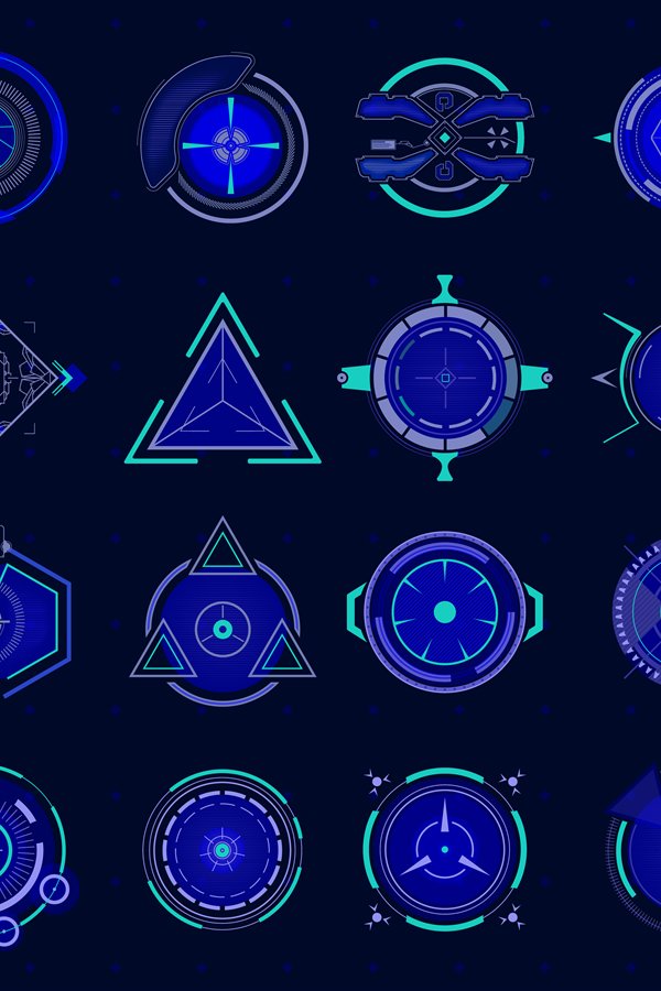 Futuristic optical aim. Ui technology aiming, weapon militar