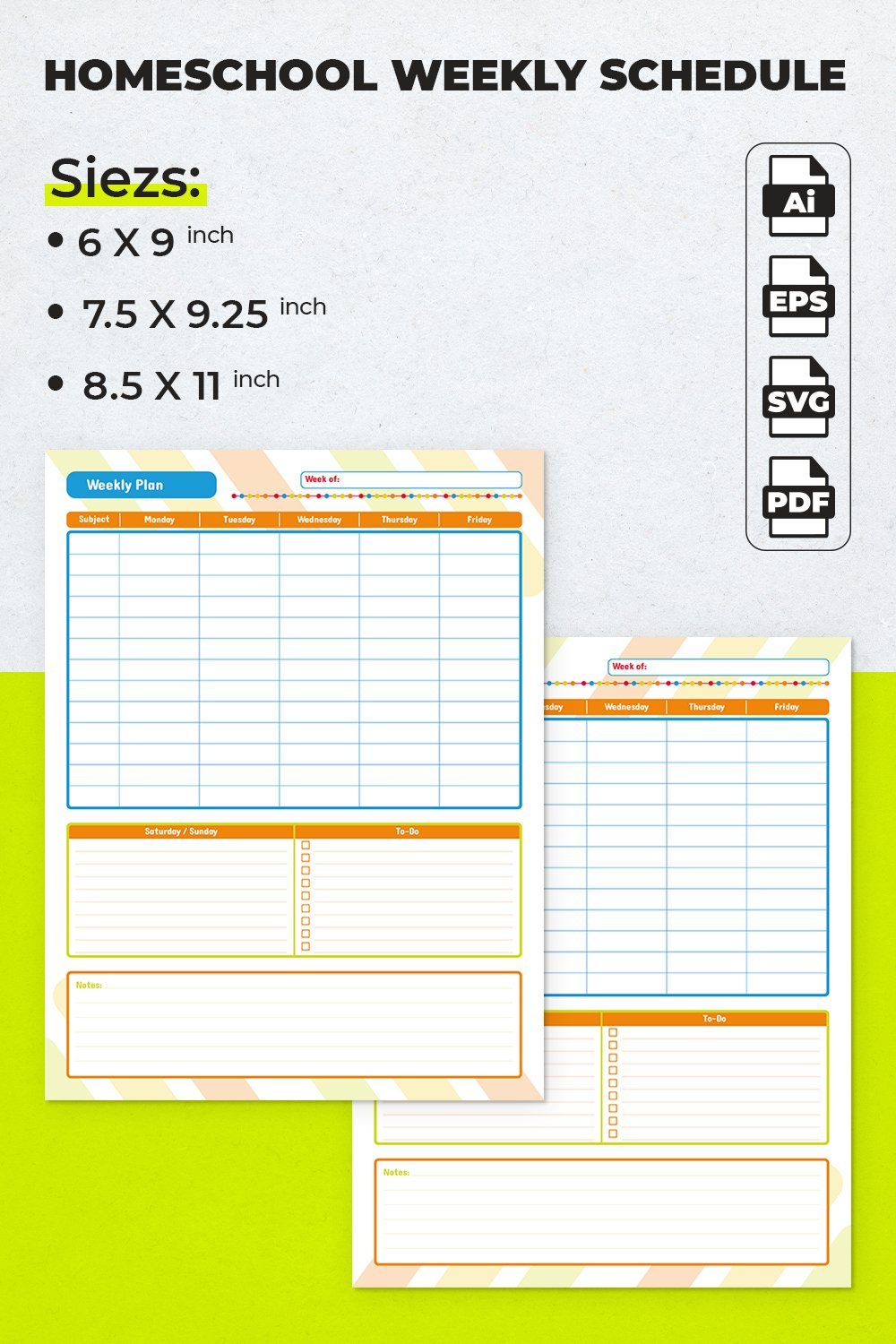 Homeschool Weekly Schedule