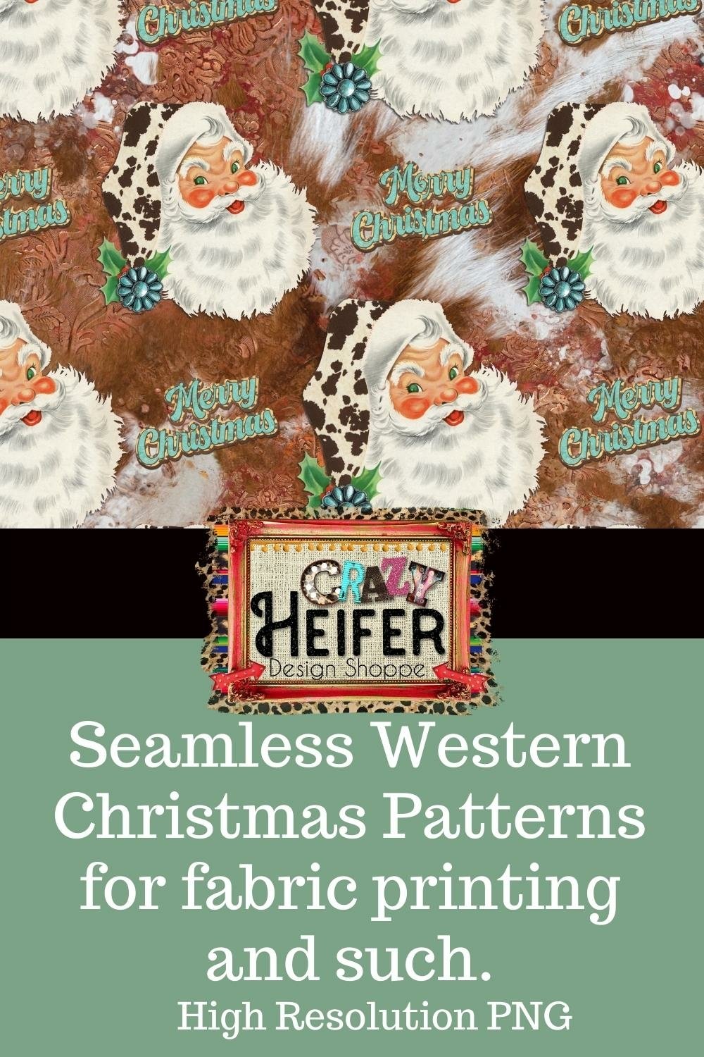 Seamless Pattern Christmas Vintage Santa Western (1661293)