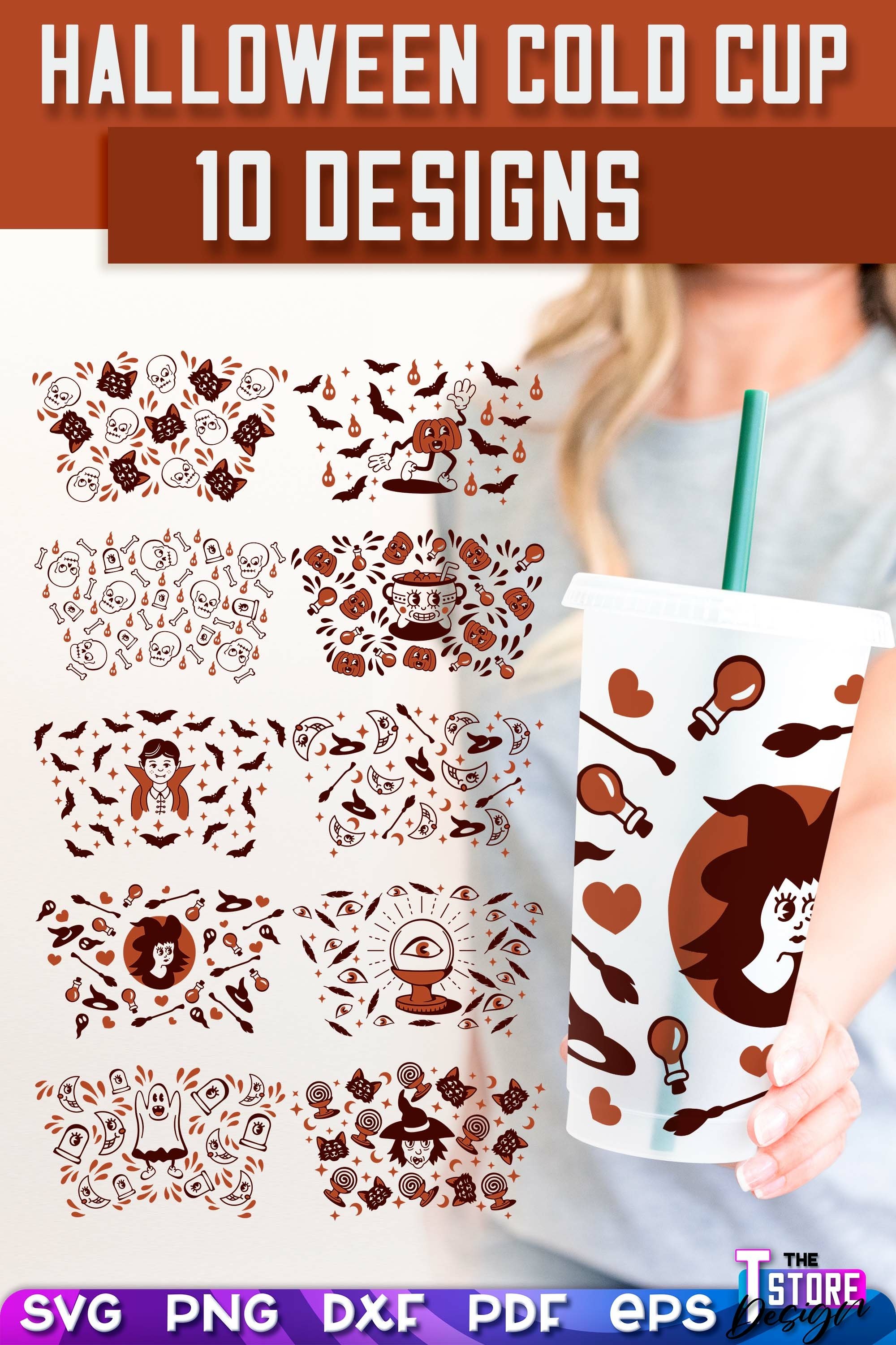 Halloween Cold Cup SVG Bundle|Halloween Cold Cup 24oz Design