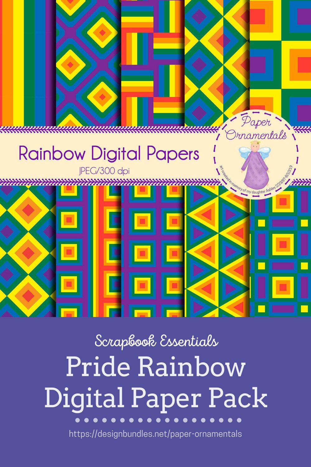 Rainbow Pride Digital Paper For Crafts & Background