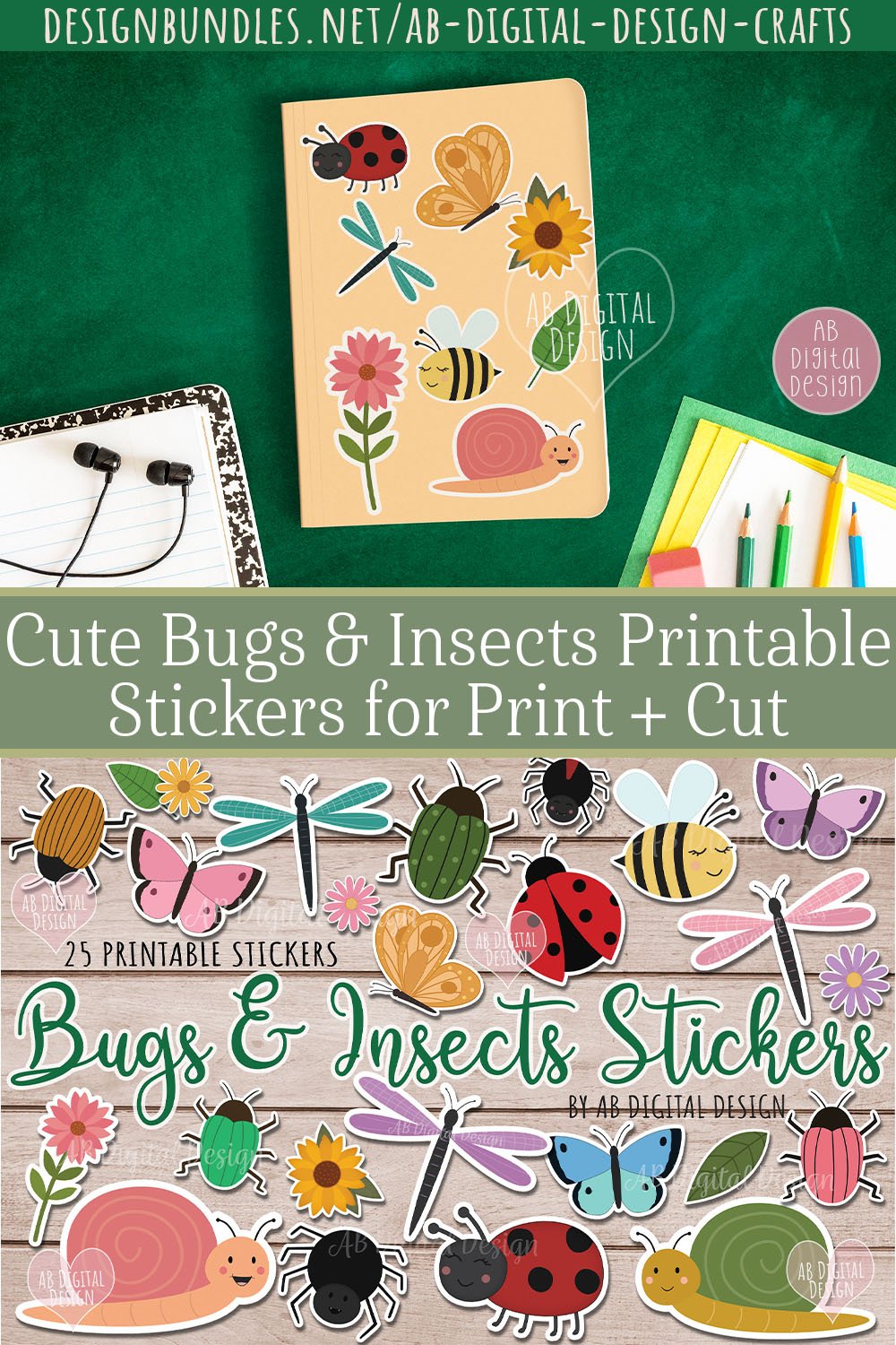 Bugs & Insects Stickers for Kids | Printable Sticker Bundle