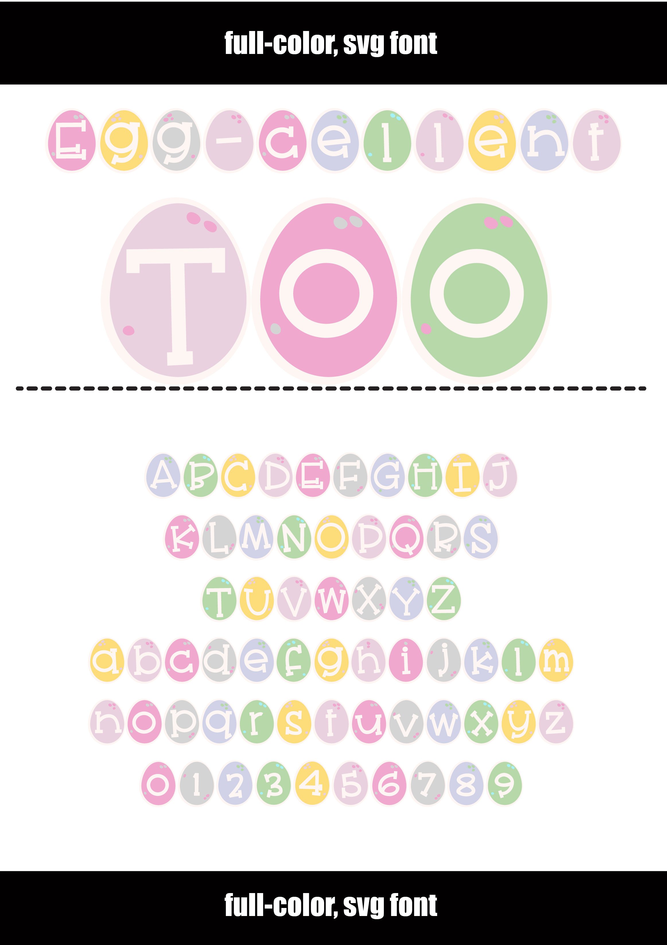 Full Color SVG Easter Egg Font